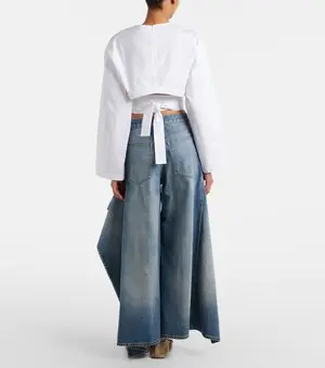 Alaïa Ruffled Wide-leg Jeans