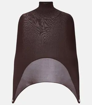 Alaïa Open-back Silk-blend Turtleneck Top - Brown