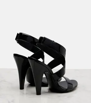 Alaïa Cone Patent Leather Sandals - Black