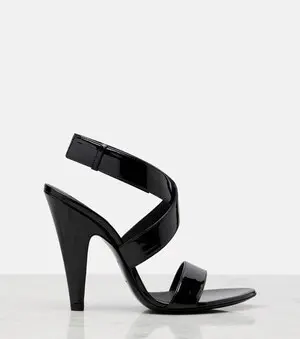 Alaïa Cone Patent Leather Sandals - Black