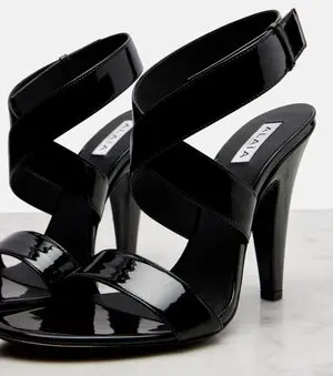 Alaïa Cone Patent Leather Sandals - Black