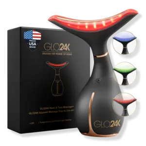 GLO24K Skin Rejuvenation Beauty Device For Face And Neck - Black