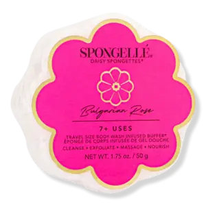 SPONGELLE Bulgarian Rose Daisy Spongette | Travel Body Wash Infused Buffer - One-color