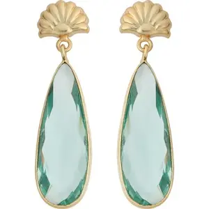 PANACEA Crystal Teardrop Earrings - Green