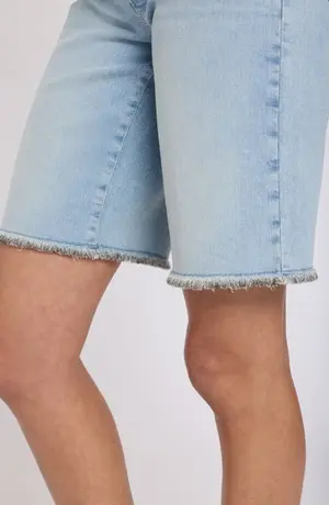 NYDJ Lilly Relaxed Long Denim Shorts - Keys View
