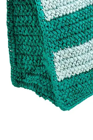ZSA ZSA ZSU Delhi Raffia Tote Bag 17x11 - Blue-green