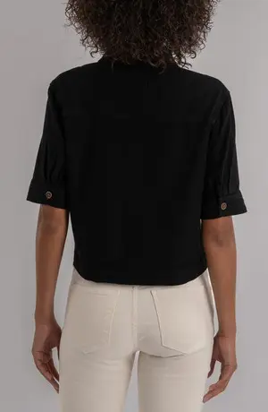 Kut From The Kloth Finley Linen Blend Jacket - Black