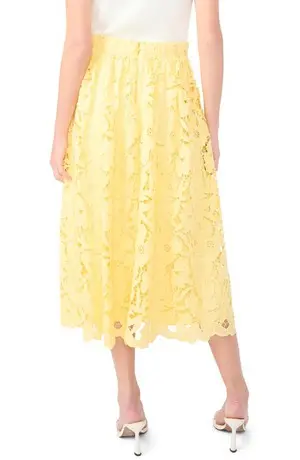 Ted Baker London Floral Lace Cotton Skirt