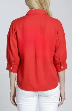 APNY Blouson Sleeve Woven Shirt - Red