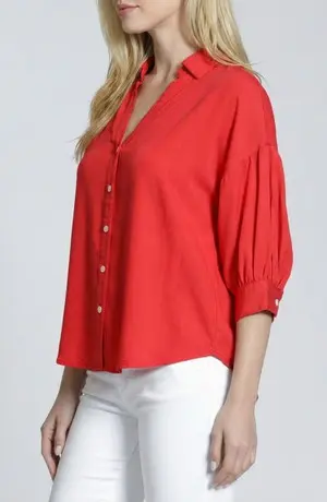 APNY Blouson Sleeve Woven Shirt - Red