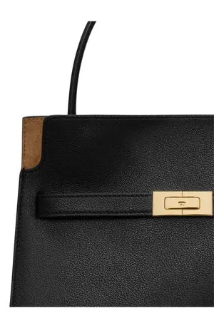 Tory Burch Small Lee Radziwill Leather Double Bag - Black