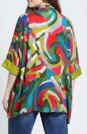 APNY Abstract Print Tunic - Dark Greenmulti