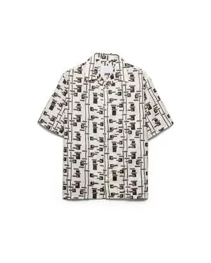 Prada Printed Cotton Blend Shirt - Neutral