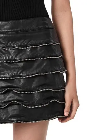 ALLSAINTS Emara Leather Miniskirt