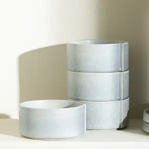 STONE + LAIN Bao Stoneware 12-piece Dinnerware Set - Blue-grey