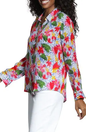 APNY Floral Print Woven Shirt - Pink Multi