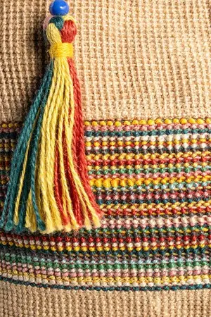 ZSA ZSA ZSU Kolkata Handcrafted Jute Tote 13x12x4