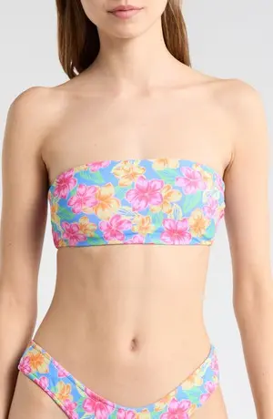 Rip Curl Malibu Cover Bandeau Swim Top - Blue