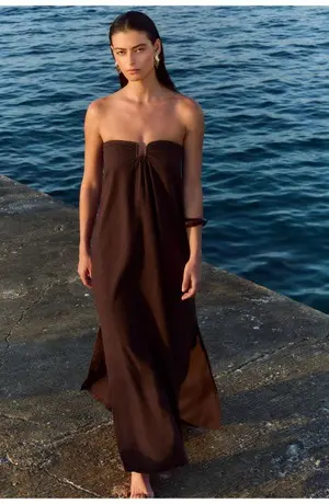 LUMA GOTTEX La Mar U Wire Midi Dress Cover-up - Brown