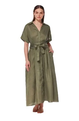 GOTTEX Gottex Hokkaido Shirt Dress Cover-Up Light-olive