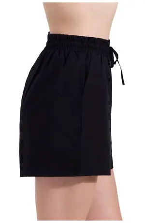 LUMA GOTTEX Amalfi Lace Drawstring Short Cover-up - Black