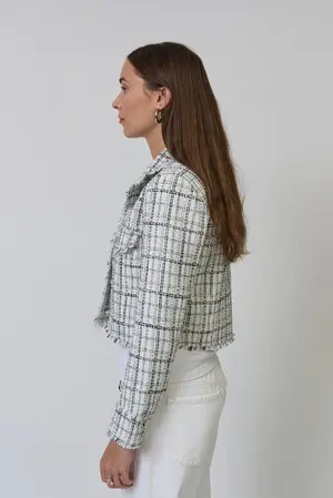 Central Park West Logan Studded Tweed Jacket