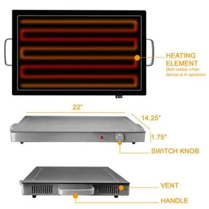 MEGACHEF Electric Warming Tray With Adjustable Temperature Control