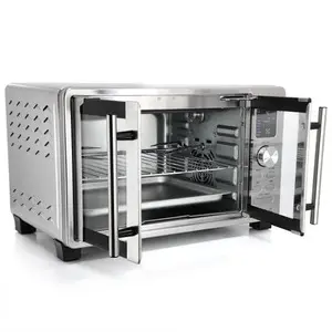 MEGACHEF Digital Electric French Door Multi-function Counter Top Oven With Rotisserie Set