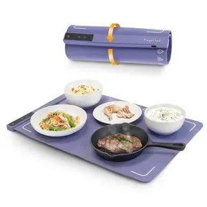 MEGACHEF Silicone Warming Mat With Variable Temperature Settings & Digital Display - Grey