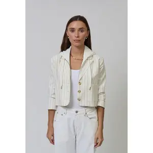 Central Park West Serena Cropped Sleeve Dickey Jacket