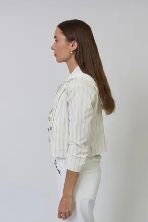 Central Park West Serena Cropped Sleeve Dickey Jacket