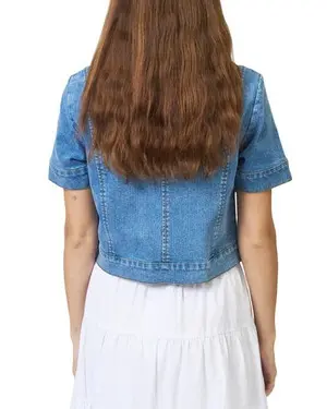 Central Park West Serena Short Sleeve Denim Jacket