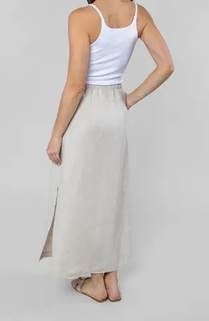 LEISURE LAB Linen Maxi Skirt - Oatmeal
