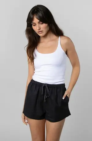 LEISURE LAB Linen Resort Short - Black
