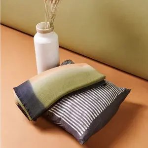 STUDIO VARIOUSLY Maple Black Hand Wax Block Printed Stripes Mulberry Silk Pillowcover Only