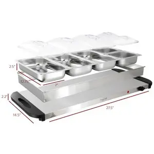 MEGACHEF 5 Section Buffet Server & Food Warmer
