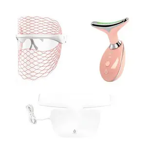 PURSONIC 7-in-1 Led Face Mask & Sculpting Wand & Neck Plate Multicolor
