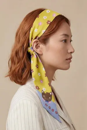 CENTINELLE Chat Au Chocolat Twilly Ribbon Scarf - Multicolor