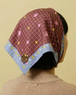 CENTINELLE Chat Au Chocolat Cotton Silk Bandana - Multicolor