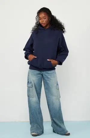 PACSUN Core Fleece Pullover Hoodie - Navy