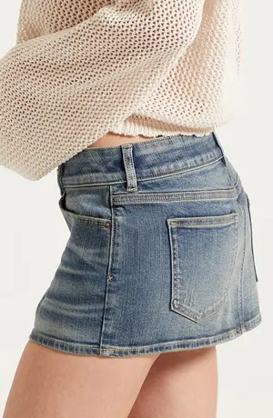 PACSUN Piper Micro Mini Skirt - Medium Indigo