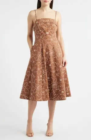 Sam Edelman Embroidery Print Cotton Dress