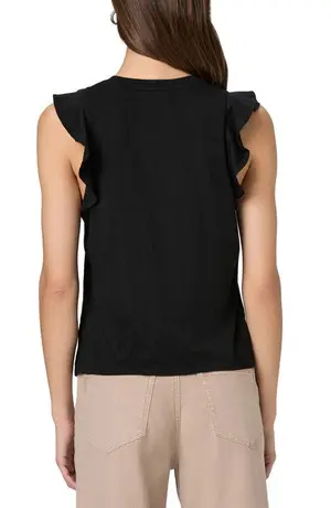 Paige Alaria Flutter Sleeve Top - Black