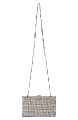 OLGA BERG Crystal Embellished Box Clutch - Silver
