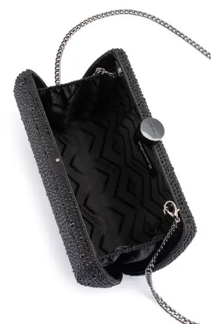 OLGA BERG Carolina Crystal Frame Clutch - Black