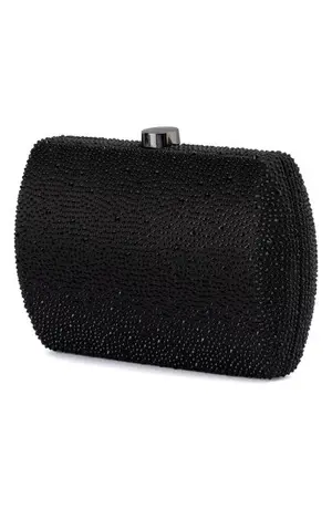 OLGA BERG Carolina Crystal Frame Clutch - Black