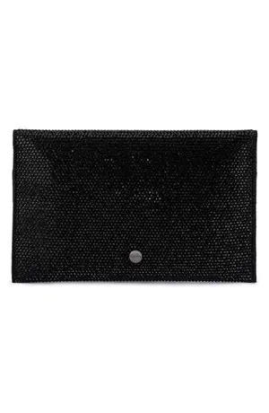 OLGA BERG Cara Crystal Envelope Clutch - Black
