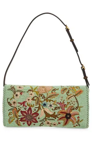 Valentino Garavani Vain Soft Embroidered Top Handle Bag - Multi Green