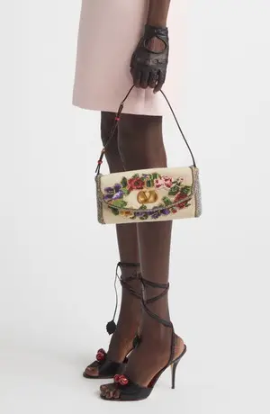 Valentino Garavani Vain Soft Beaded Top Handle Bag