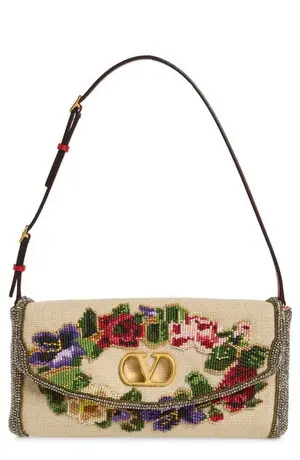 Valentino Garavani Vain Soft Beaded Top Handle Bag - Multi Beige